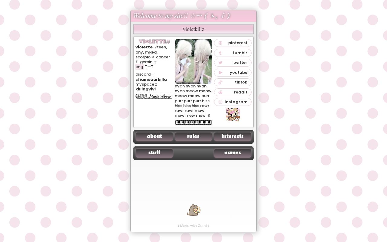 violet’s carrd
